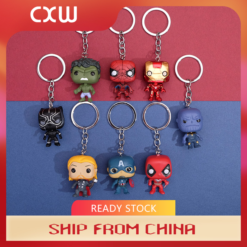 2.2Marvel Keychain Superhero Heroes Anime Figures Doll Cartoon Keyring ...