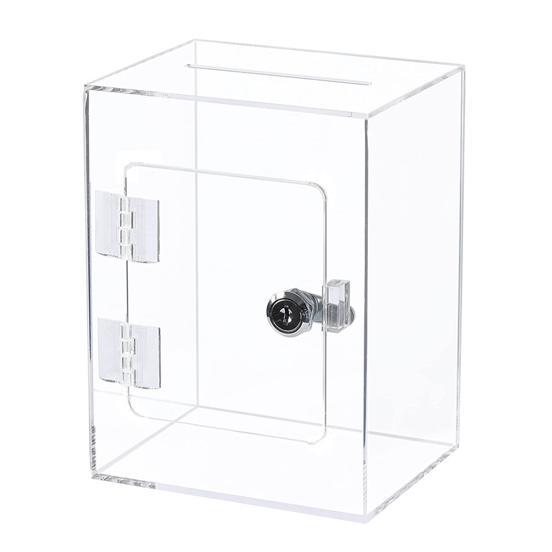 Acrylic Donation Ballot Box- Tip Jar for Money with Lock Key Suggestion ...