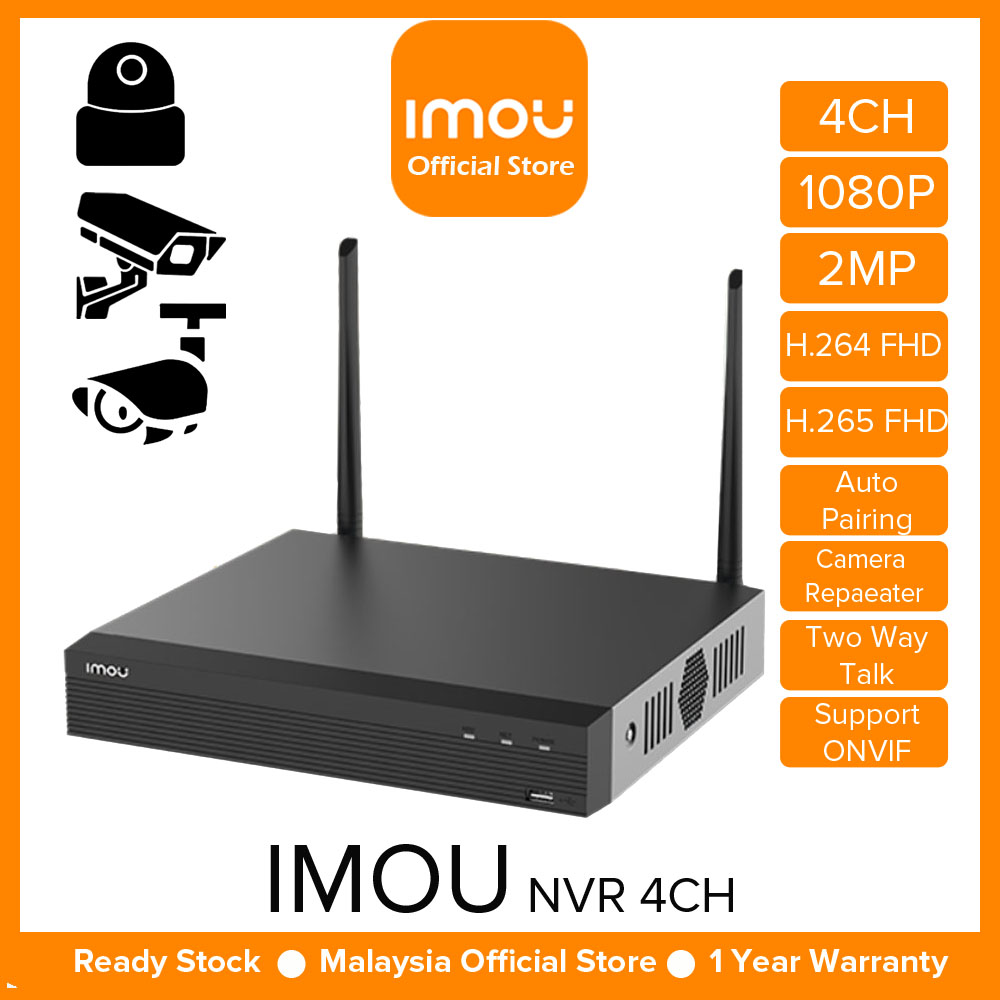 Dahua IMOU 4 / 8 Channel H.265 Wireless Wi-FI NVR Recorder , Plug ...