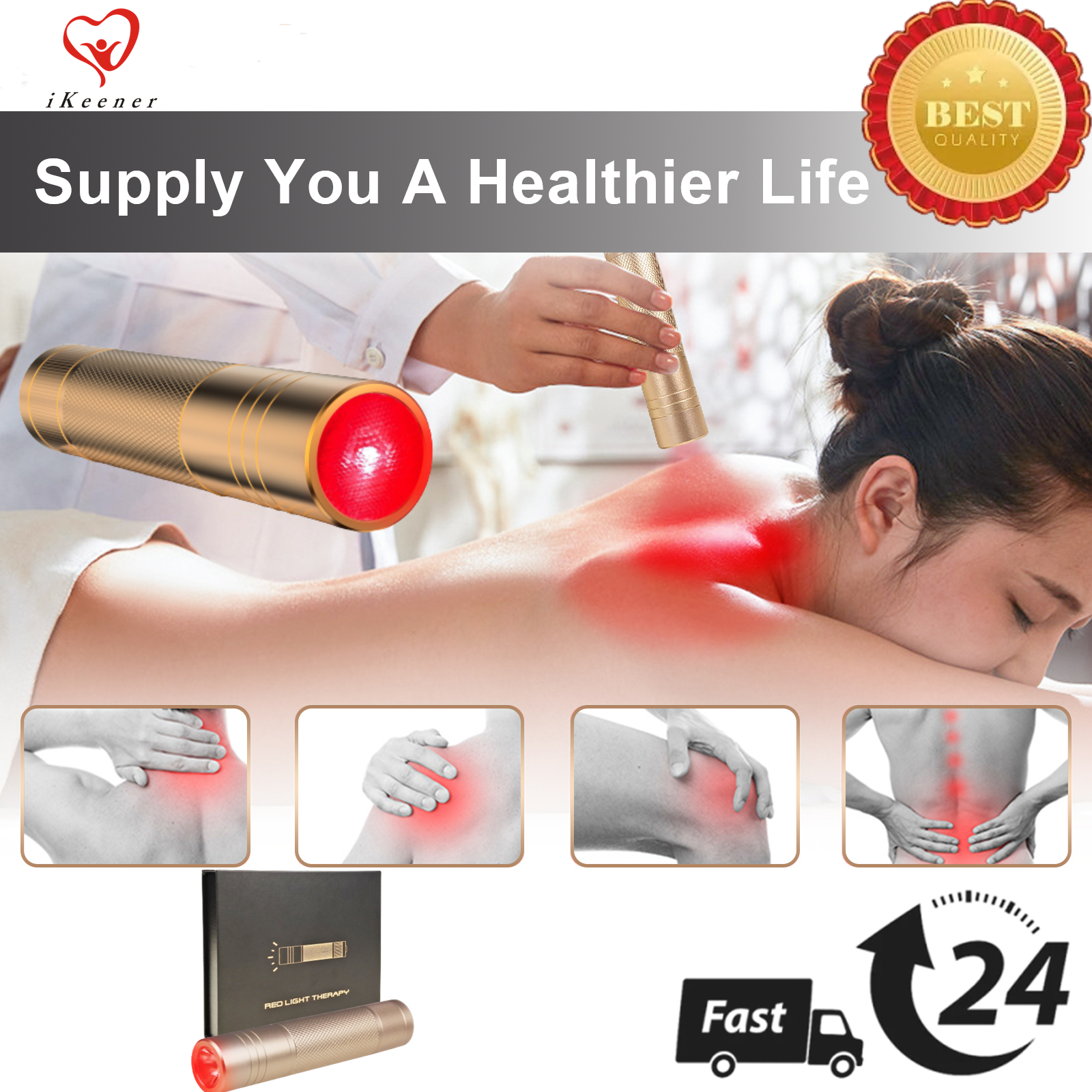 Ikeener Small Red Light Therapy Apparatus Wound Healing Pain Relief ...