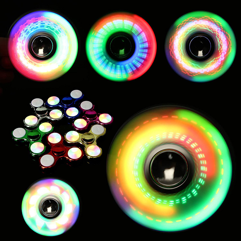 【SummitQuest】Luminous LED Fidget Spinner Hand Top Spinners in Light EDC ...