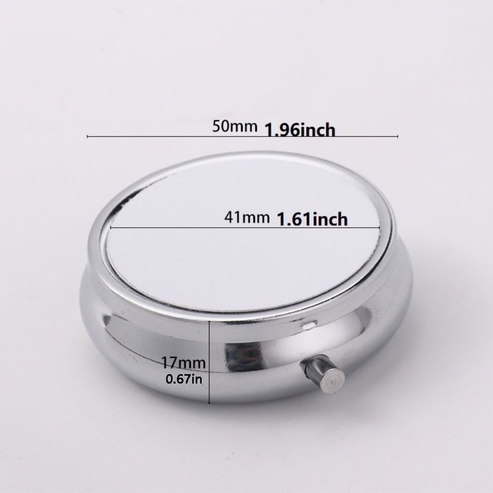 Metal Pill Capsule Box Circular Storage Container Medicine Cases for ...