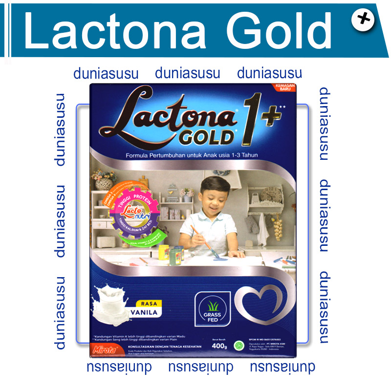 LACTONA 1+ GOLD VANILA SUSU FORMULA PERTUMBUHAN ANAK 1-3 TAHUN 400GR ...