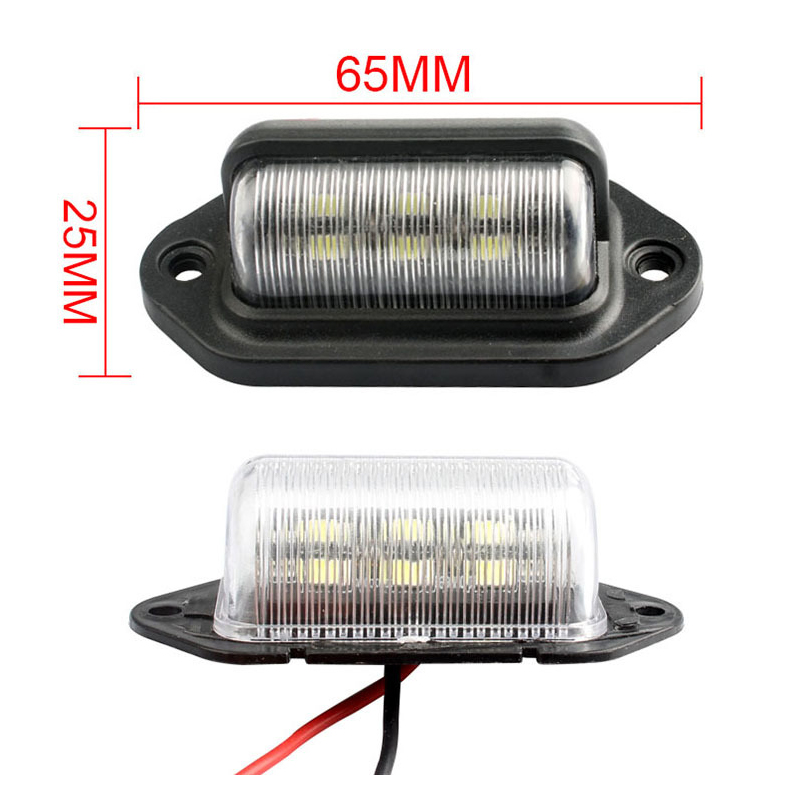 6 Led Car License Number Plate Light For Suv Automobile Truck Bus And ...
