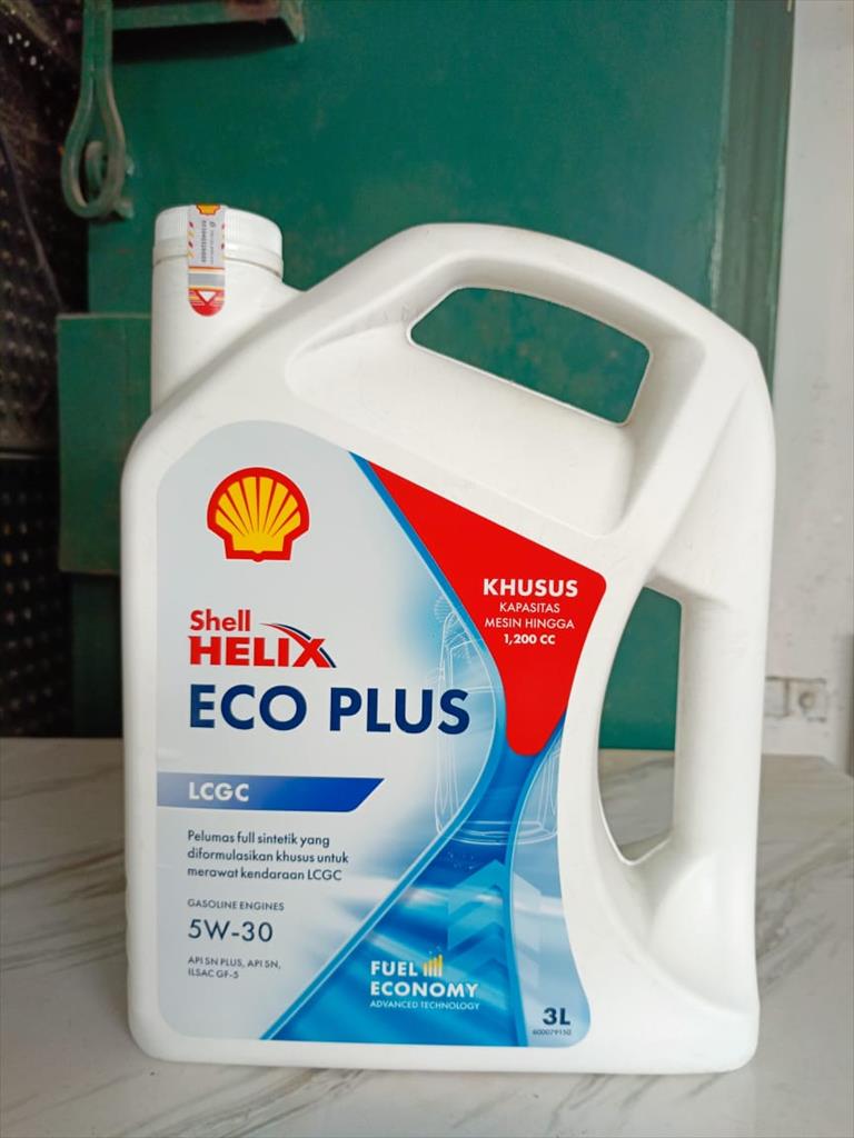 Oli Mesin Shell Helix ECO Plus LCGC 5W-30 Galon 3 Liter Scan Barcode ...