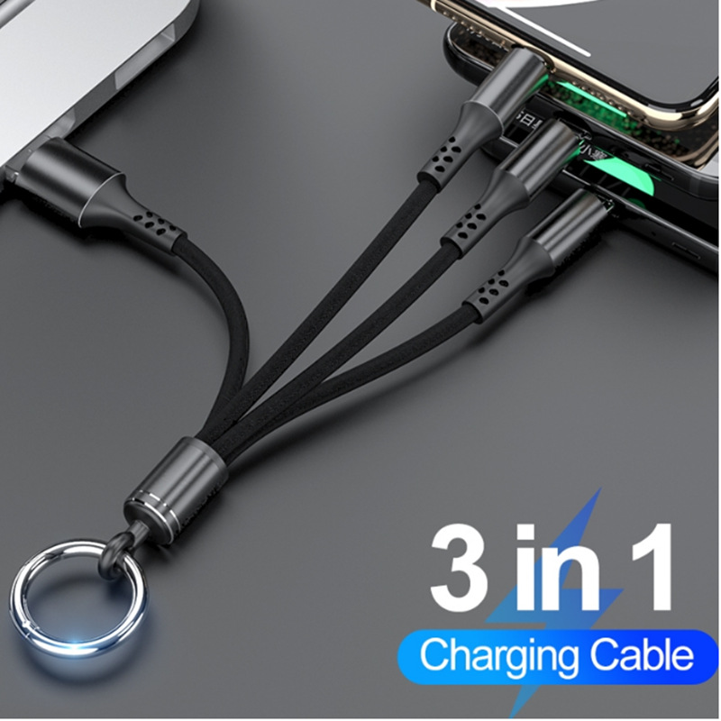 Multi 3 In 1 สายชาร์จ Fast Charging Cable Micro USB Type C สายชาร์จพวง ...