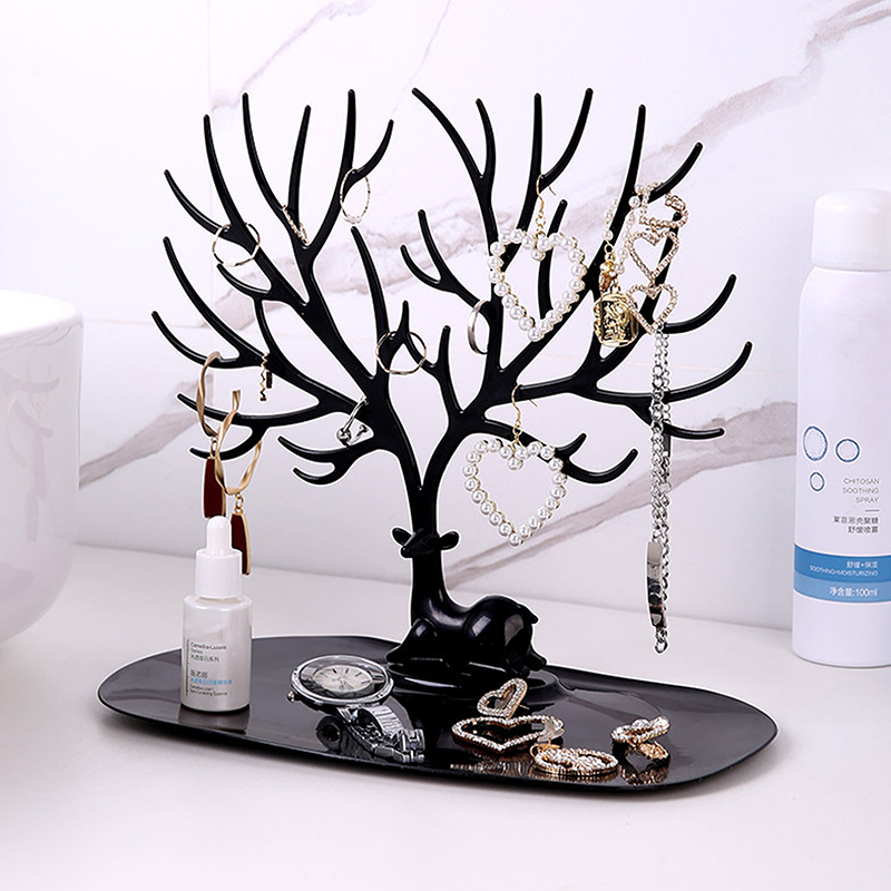 Jewelry Display Stand Tray Tree Storage Racks Earrings Necklaces Rings ...