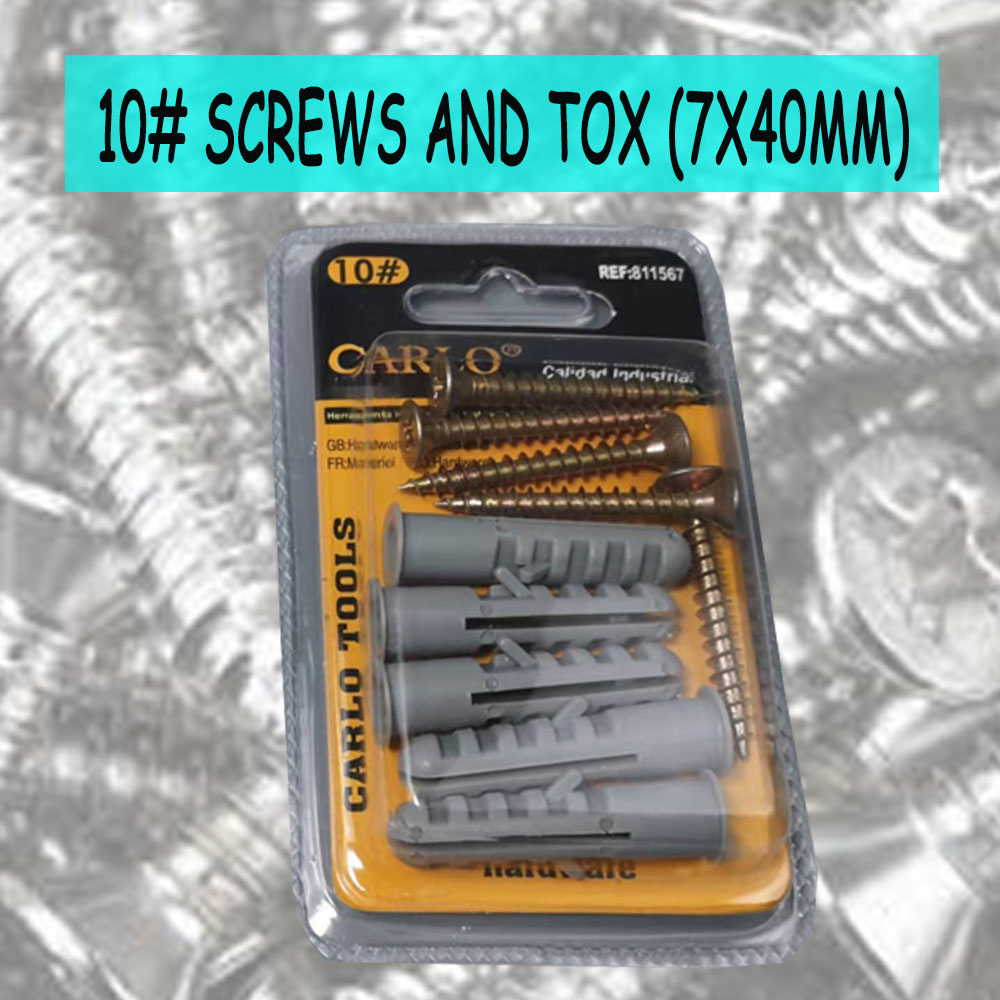 SET OF FISHER SCREWS WITH TOX , PLASTIC PLUGS ANCHOR SCREWS | Lazada PH