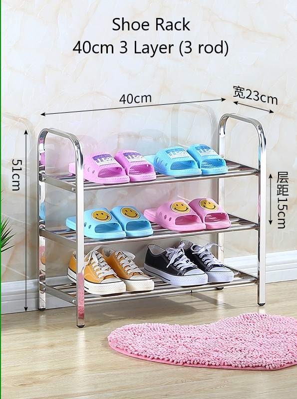 Shoe Rack Stainless Steel 3 layer 4 layer 5 layer Simple Steel Shoe ...