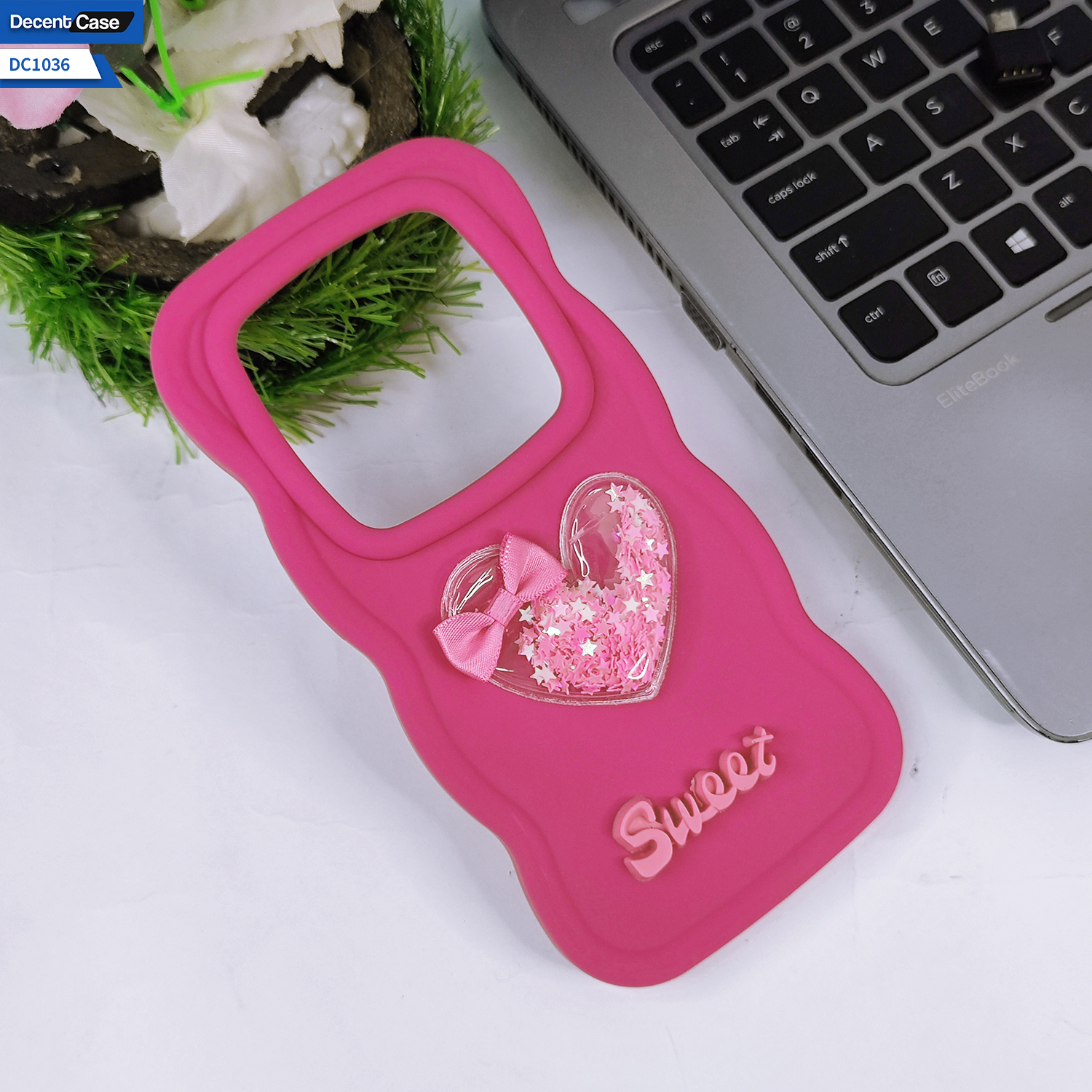 Oppo Reno 12F 4G Cover for girls 3D Love Heart (Moving Shiny Stars ...