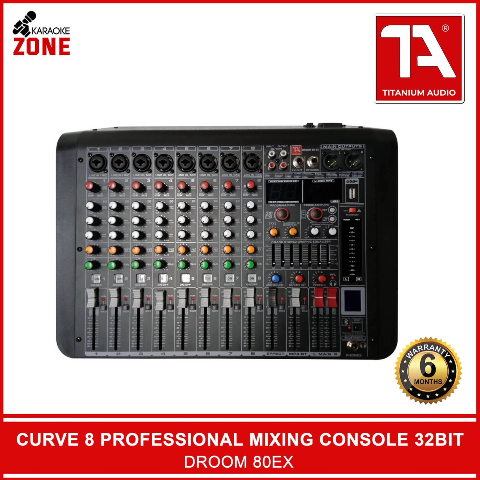 Titanium Audio Droom 80 EX Mixer / Curve Series 8 Channel Mixer ...