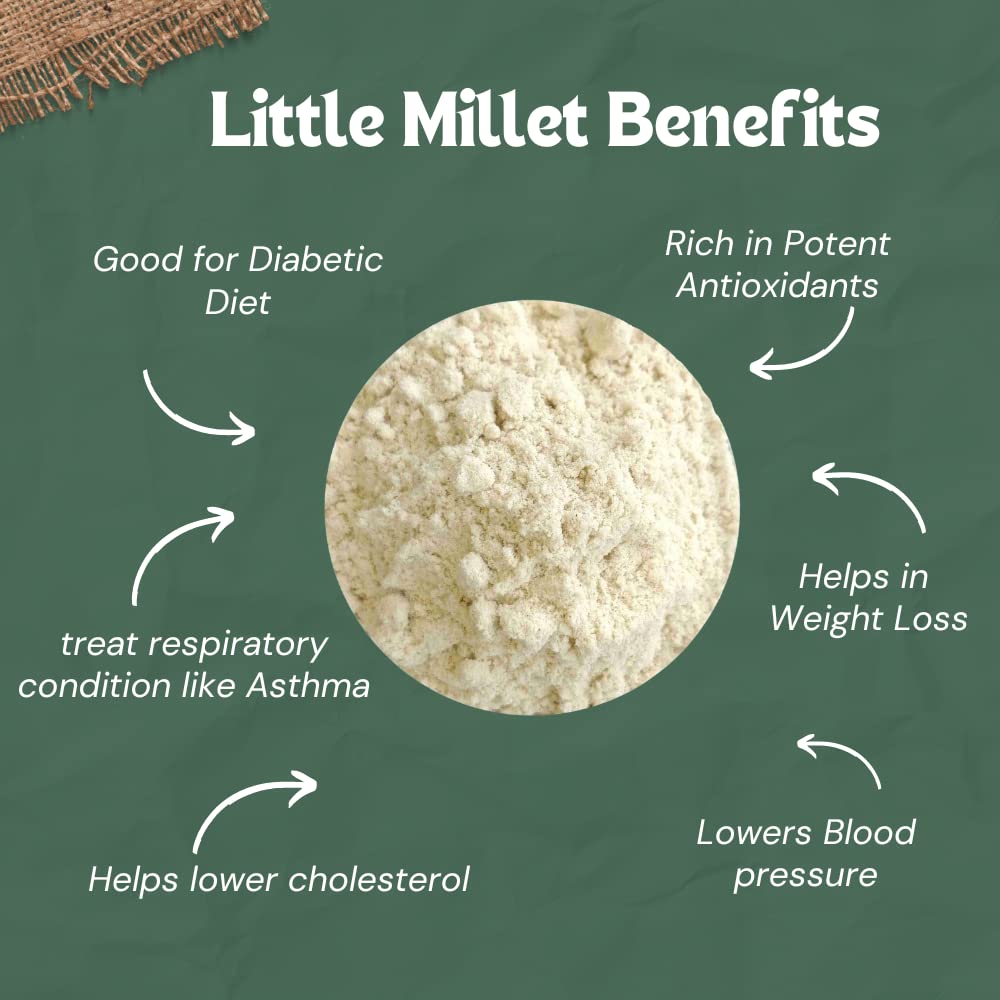Millet Amma CERTIFIED ORGANIC Little Millet | 1 Kg (500g x 2 Packs ...