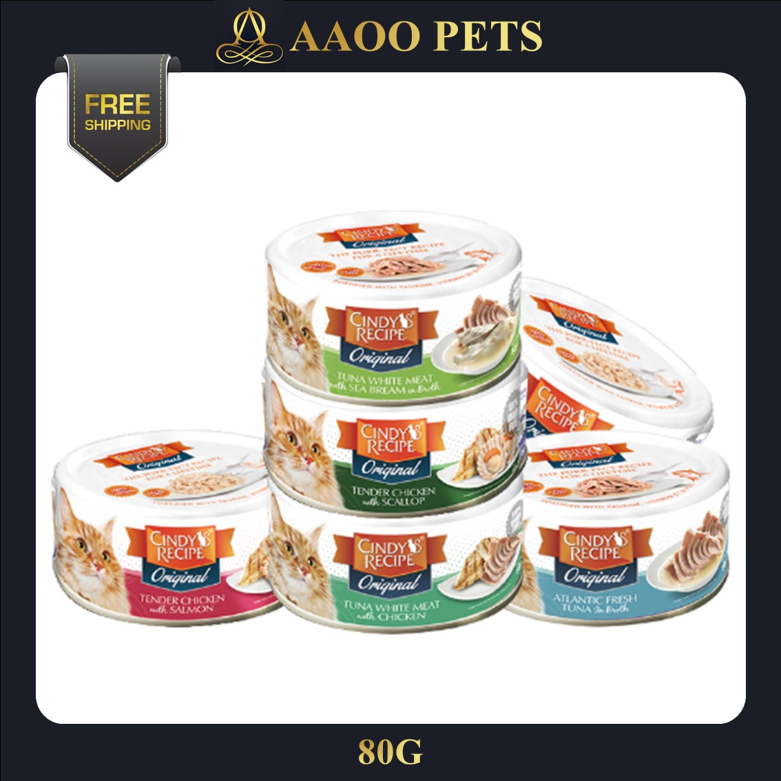 [AAOO Pets] CINDY RECIPE Original Cat Can Food 70G / 80G - Cindy ...
