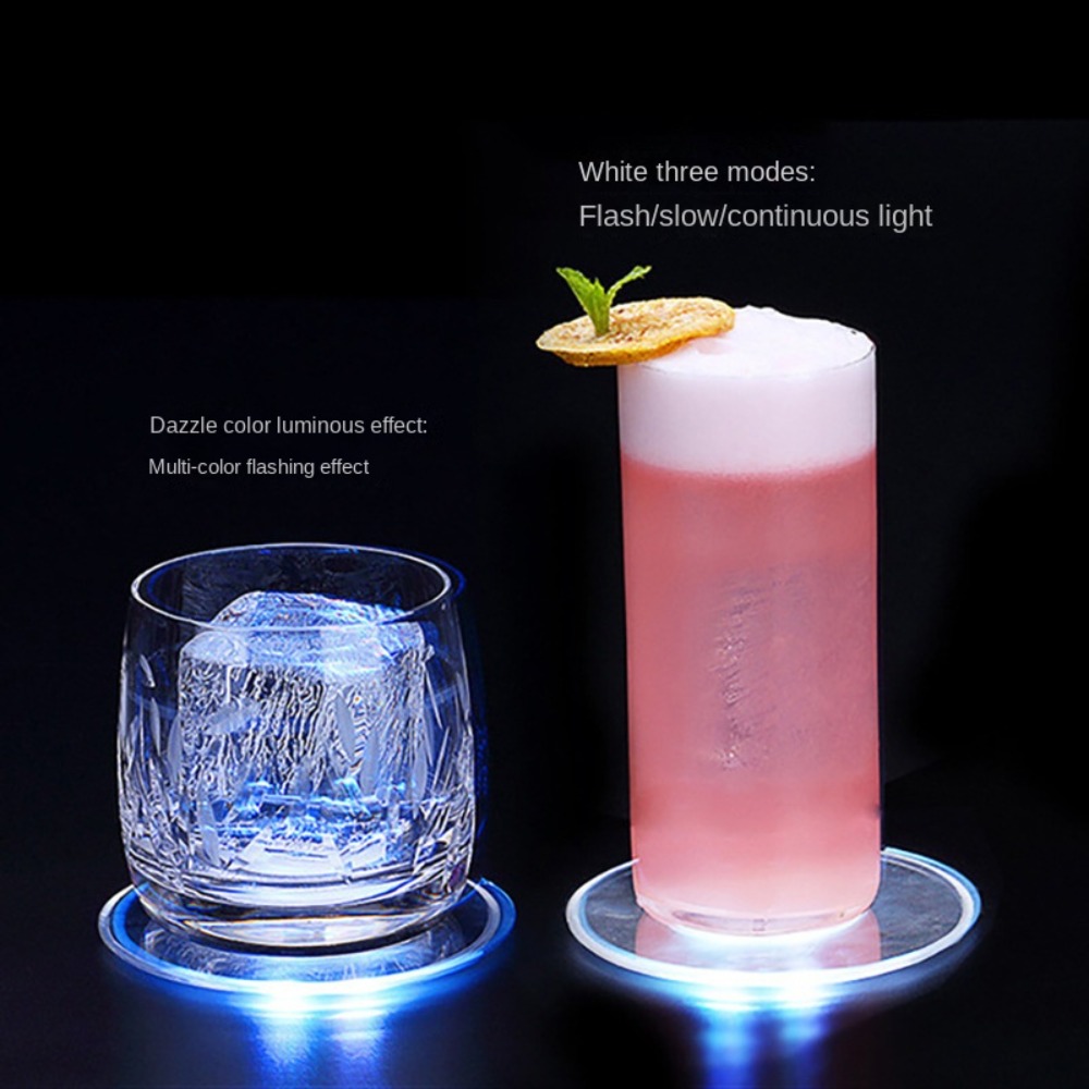 High Quality Acrylic LED Luminous Coaster 10CM White Multicolor ...