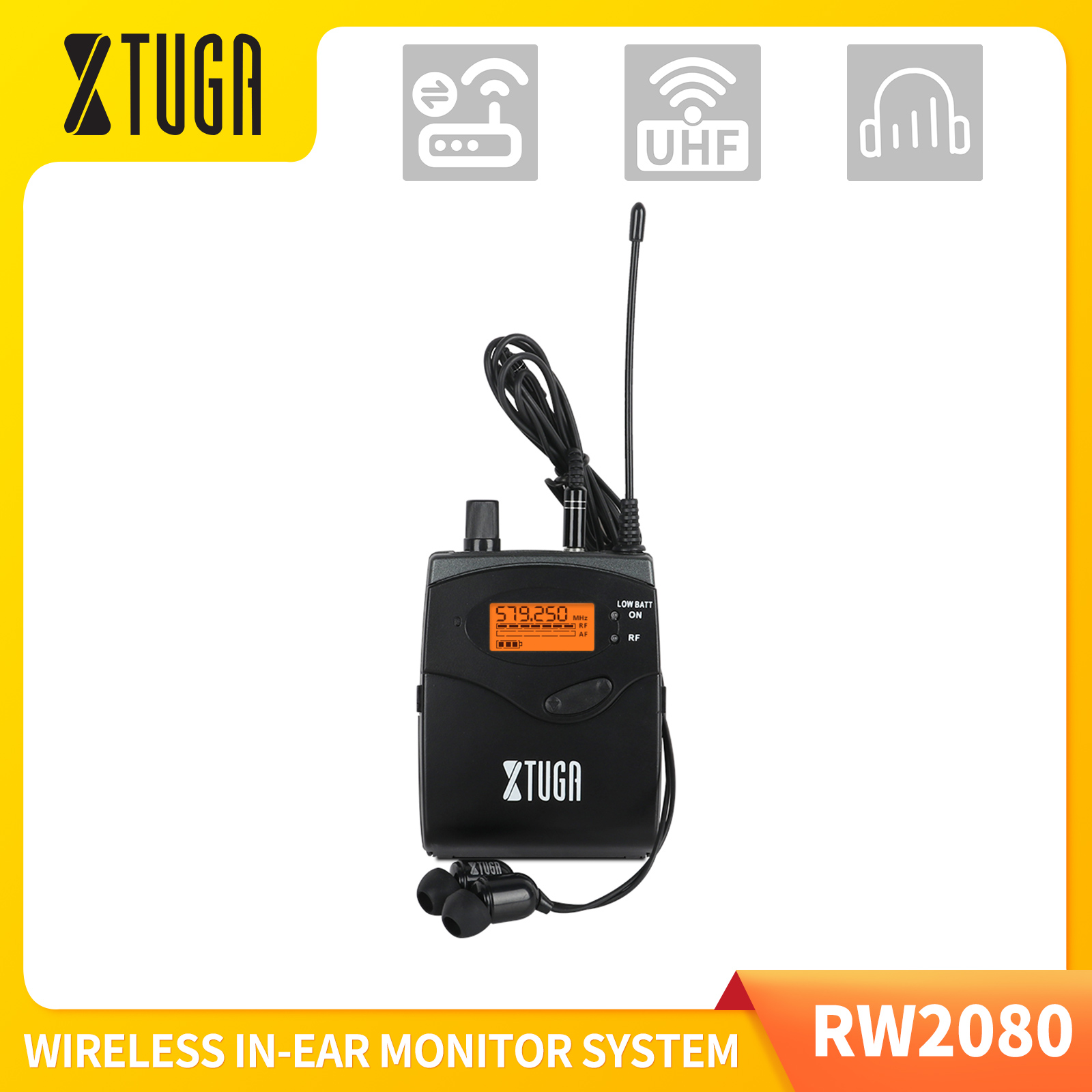 XTUGA RW2080 Wireless In Ear Monitor System Extra Individual Bodypack ...