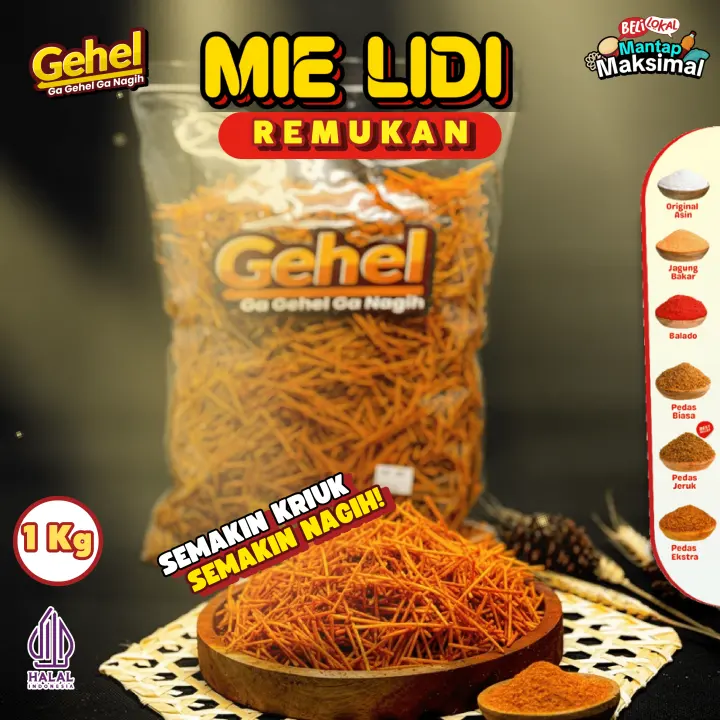 Mie Lidi Remukan 1 Kg - Makanan Ringan, Food Noodles Goreng Instan ...