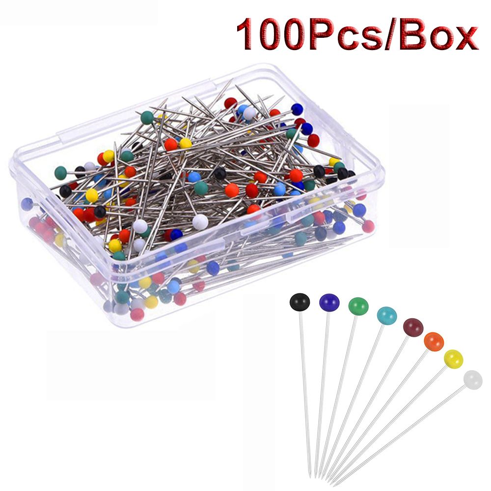 38mm Fashion Bead Stitch Glass Head Fixed Safety Pin Sewing Needles ...