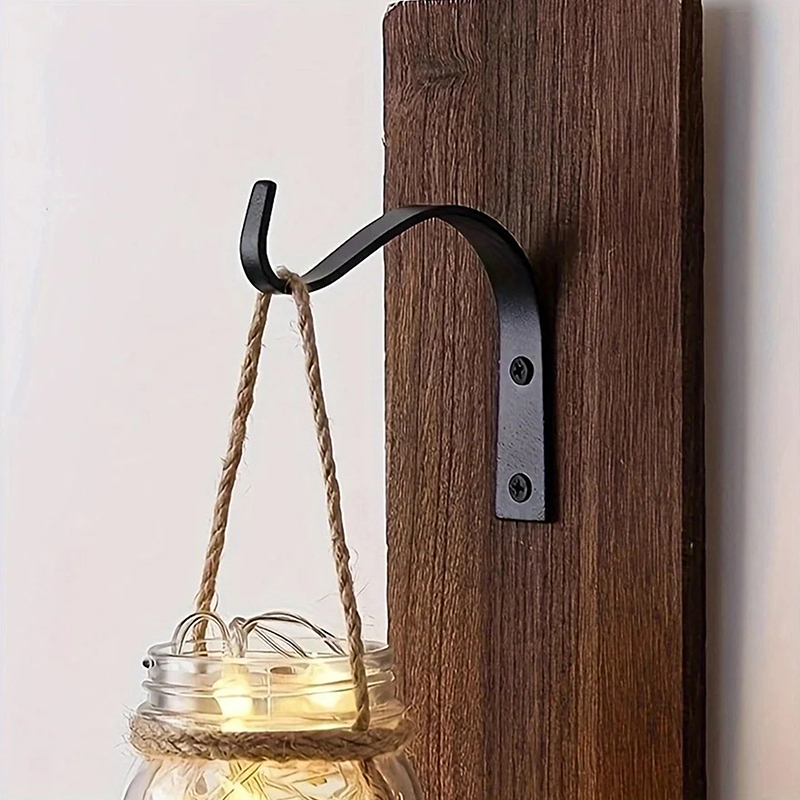 J-Shape Wall Hook Metal Flower Pot Hanging Iron Hook Fixing Outdoor For ...