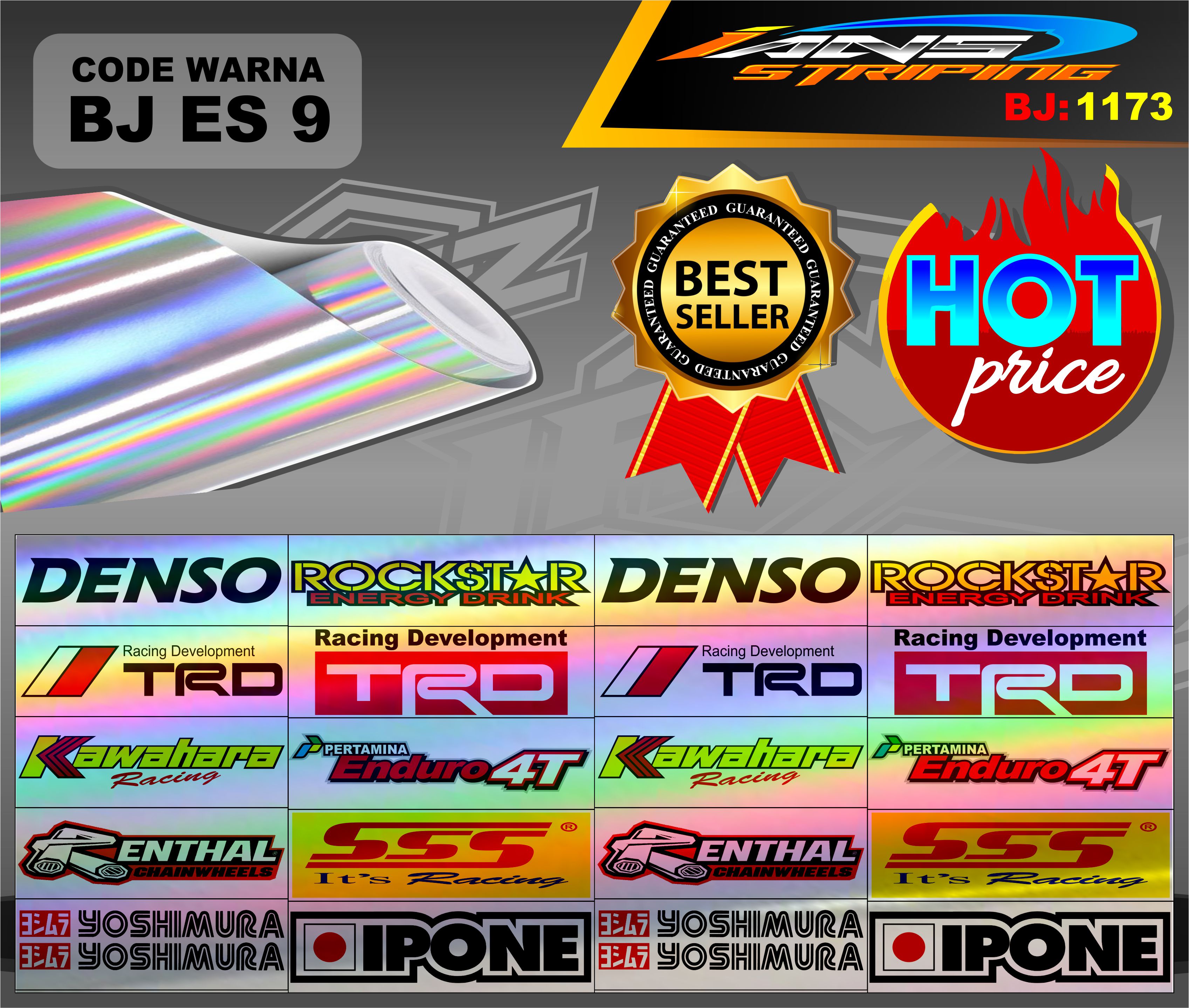 STIKER PACK RACING MOTOR / STIKER IPONE DENSO ROCKSTAR / STICKER ...