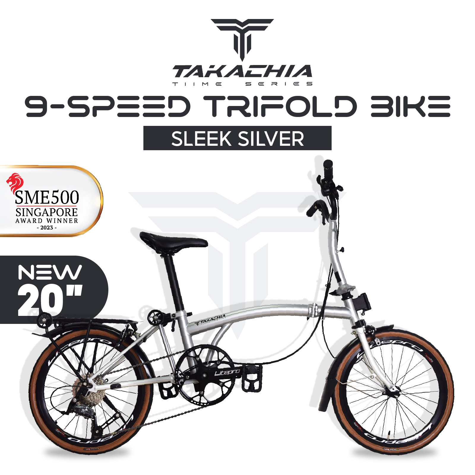 TAKACHIA® TIIME SERIES C20" Lightweight Trifold Bike | 9 Speed External ...