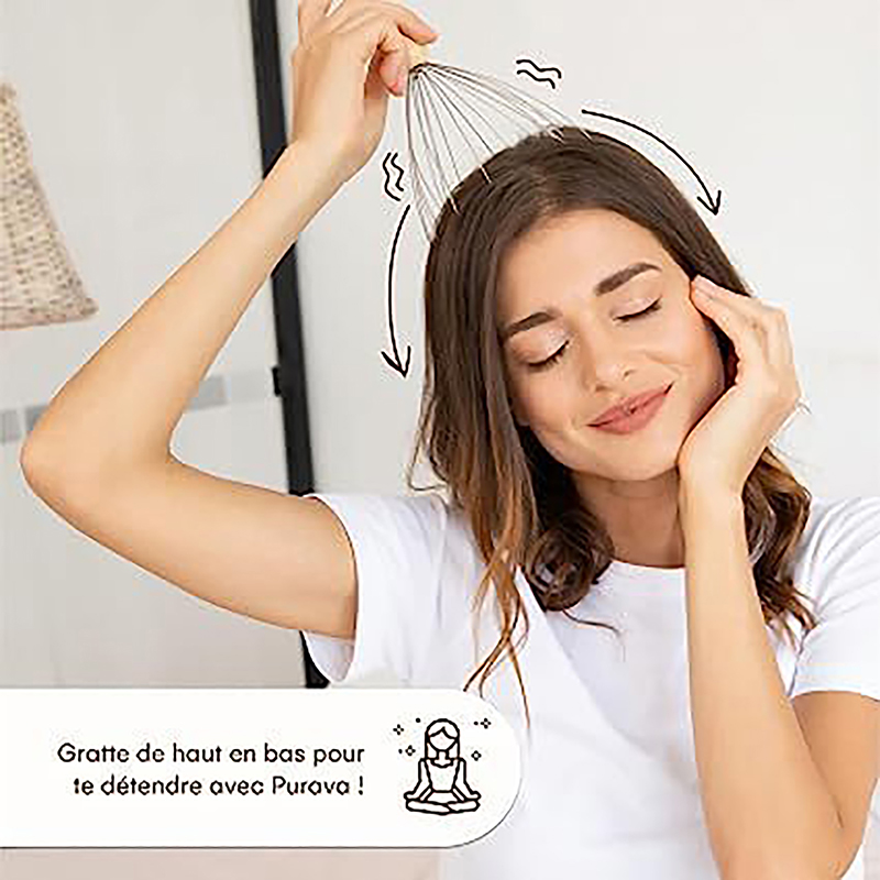 Wooden Handle Octopus Head Massager Scratch Scalp Relaxation Relief ...