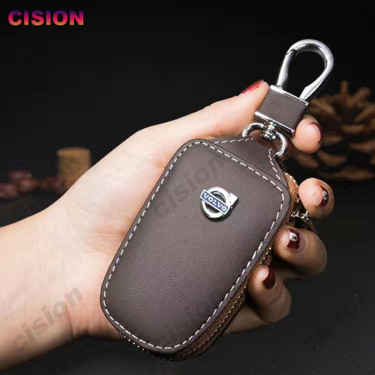 Volvo Smooth Leather Car Key Holder Wallet Bag Remote Fob Shell Case ...