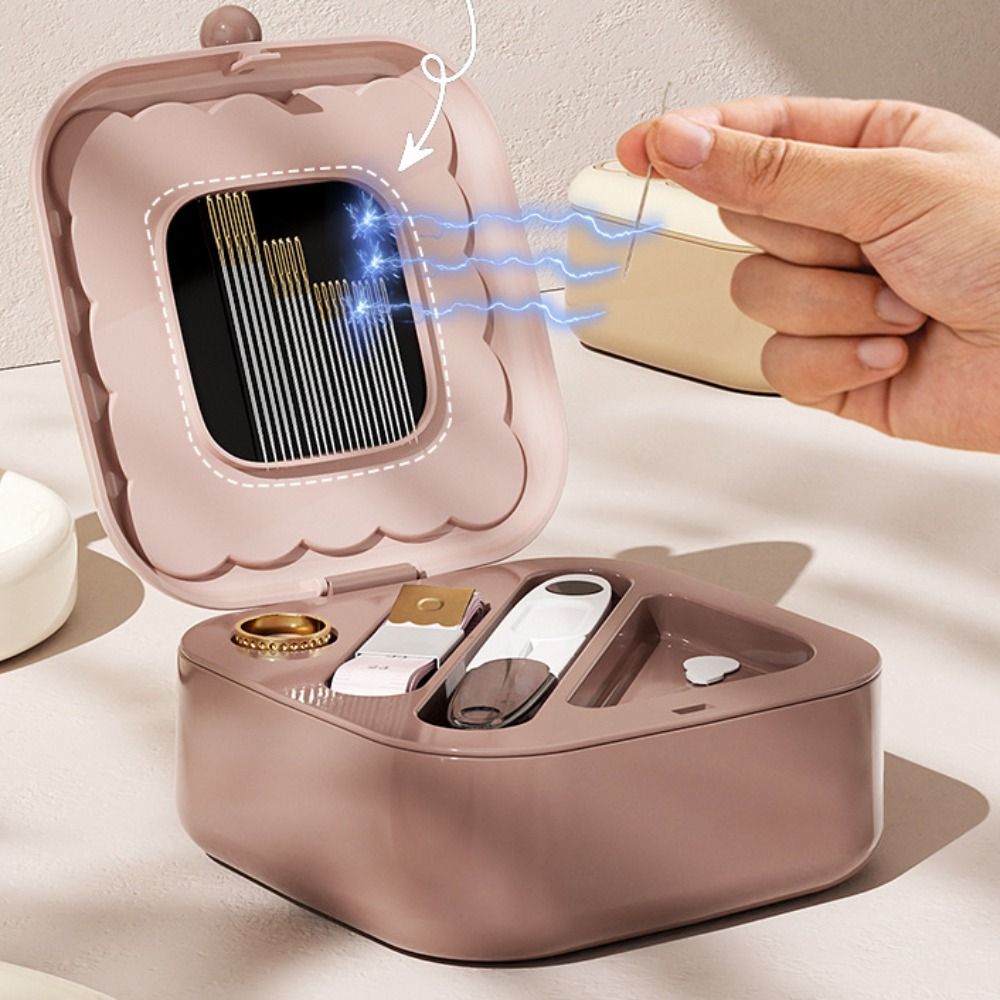 Sewing Supplies Portable Mini Sewing Box Set Cookie Shape Partitioned ...