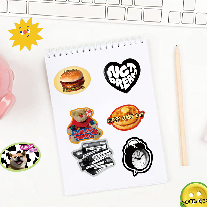 60Pcs European American Sweet Asian Retro Graffiti Sticker Car Guitar ...