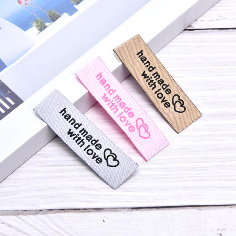 50Pcs Handmade Fabric Labels Embroidery Printed Tags DIY Sewing ...