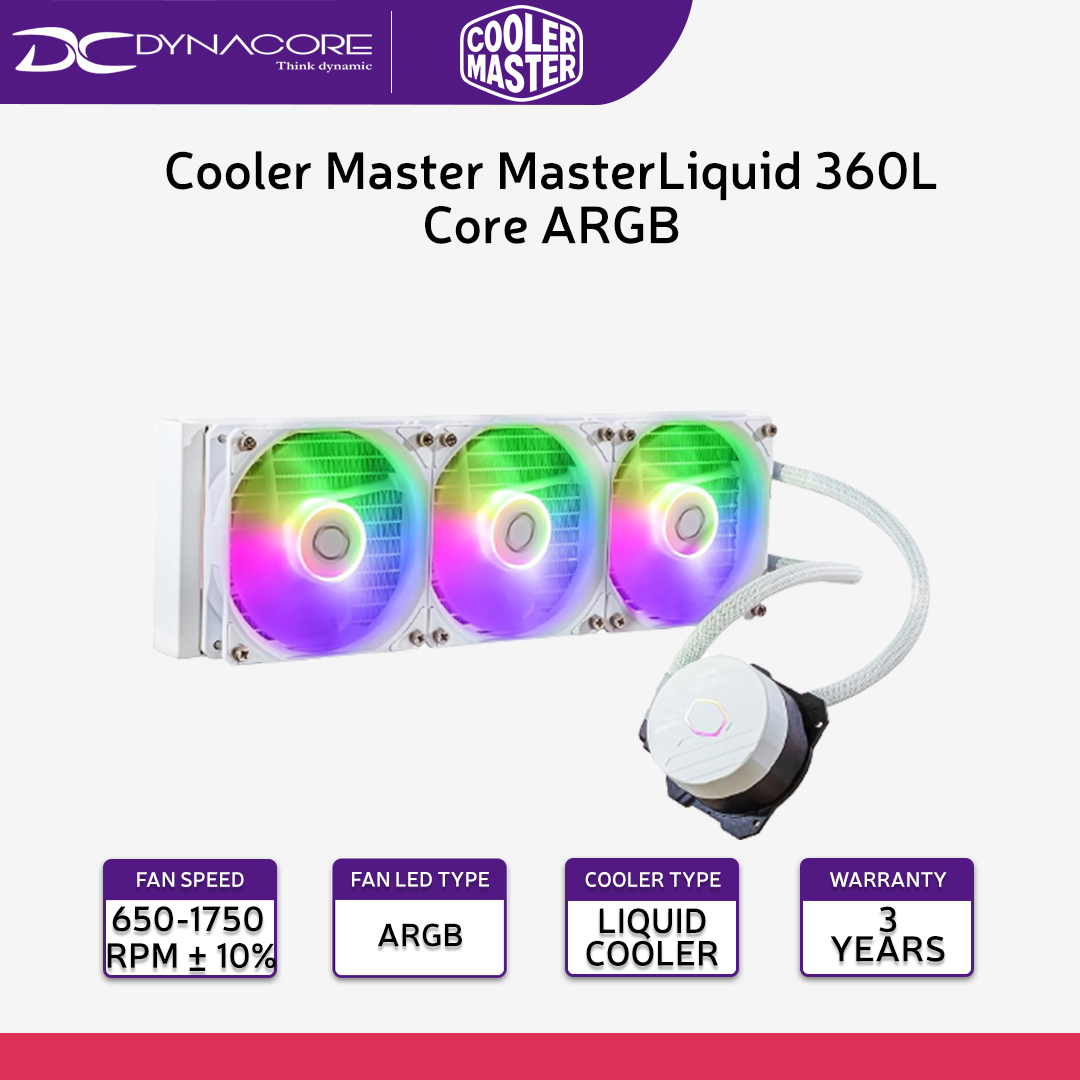 Cooler Master MASTERLIQUID 360L CORE ARGB 360mm CPU Liquid Cooler ...