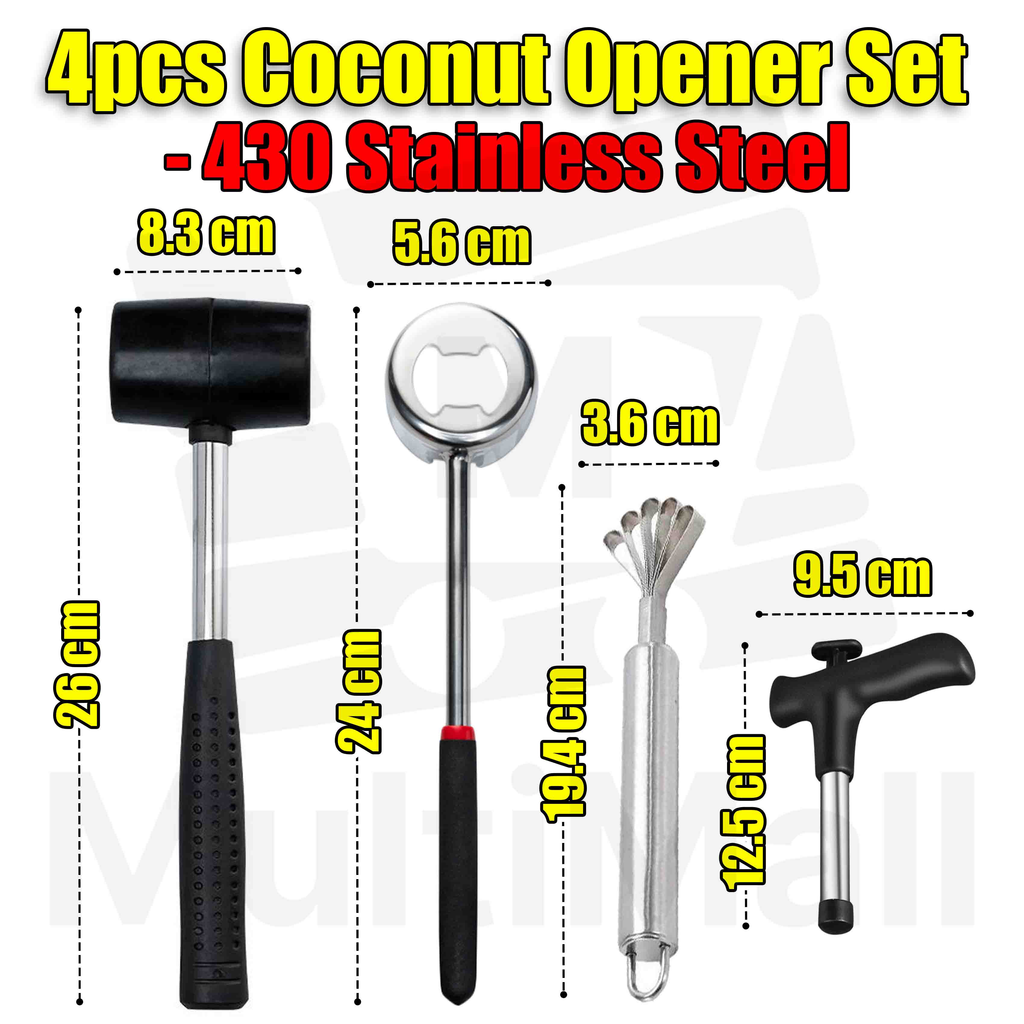 Coconut Opener Kit|Coconut Scraper| Stainless Steel Coconut Opener ...