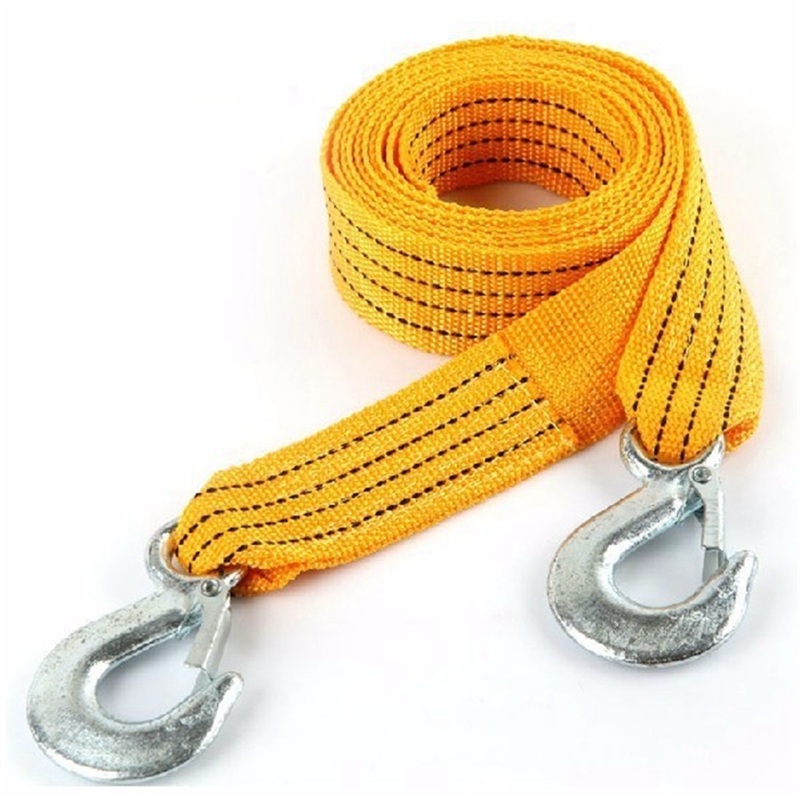 3M 3T New Nylon Car Tow Rope Traction with Steel Hook Emergency Car ...