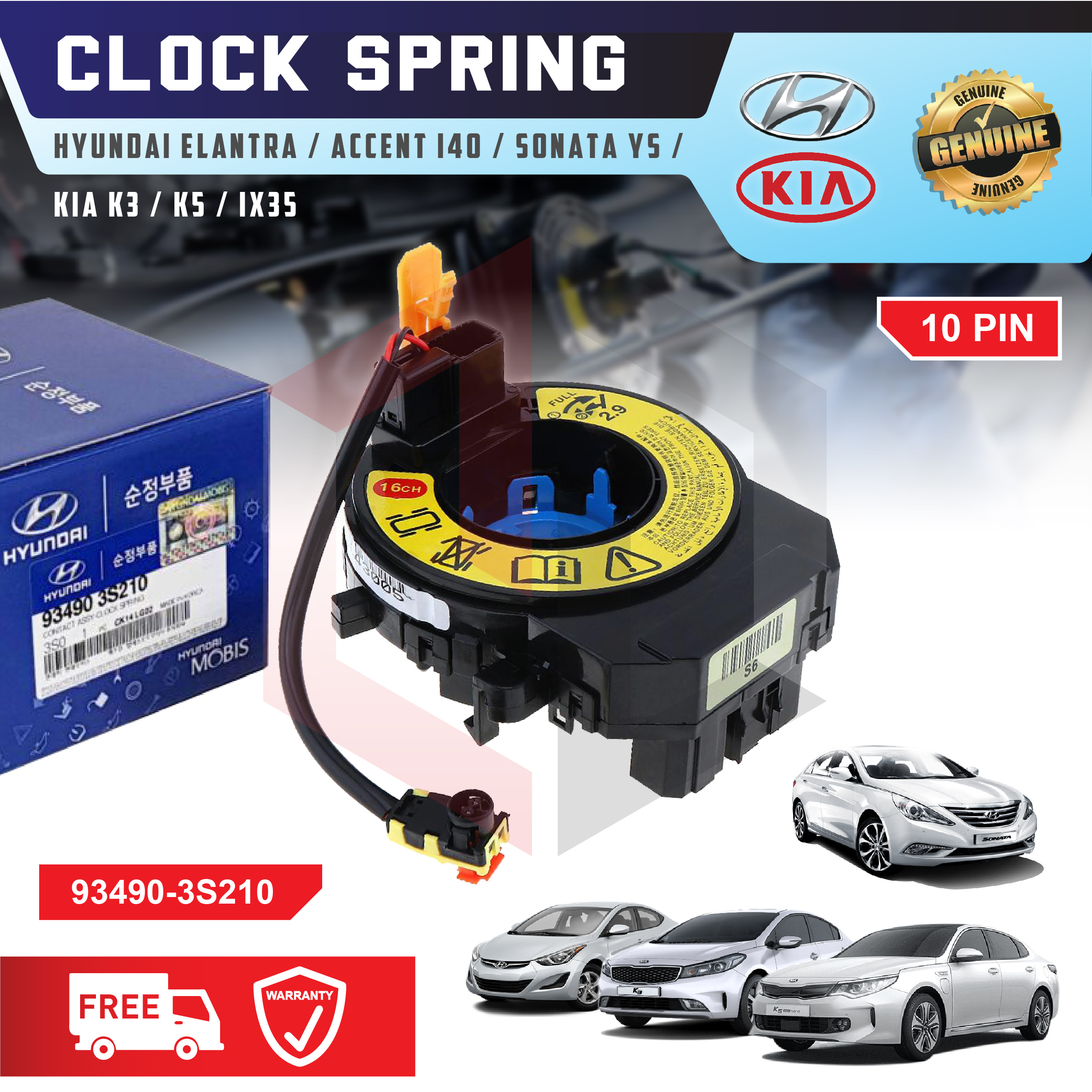 HYUNDAI ELANTRA SONATA YF I40 KIA K5 10-15 Clock Spring Spiral Cable ...