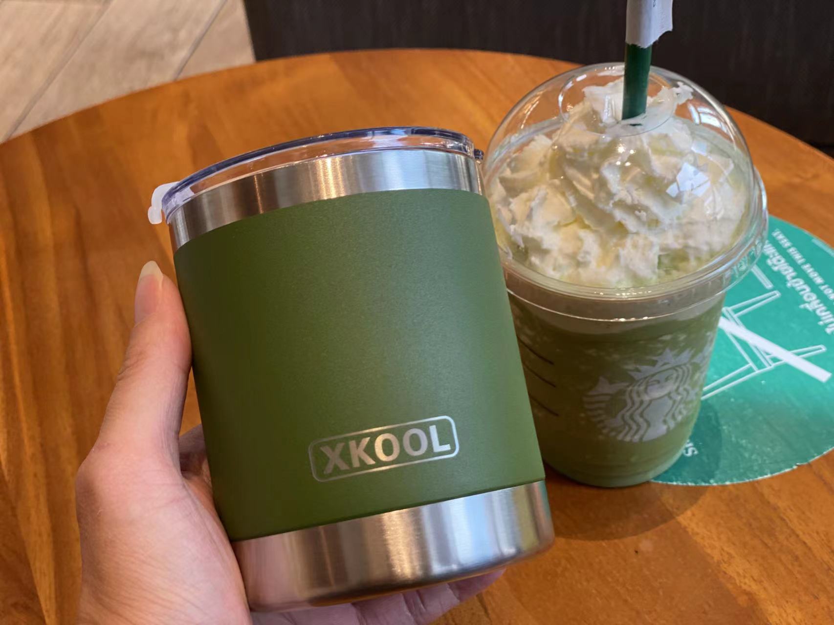 [ด่วน พร้อมส่ง!] Xkool แก้วขนาด 10Oz เก็บอุณหภูมิความเย็น,ร้อน แบบหนาเนื้อแก้วเป็นสแตนเลส 304 ...