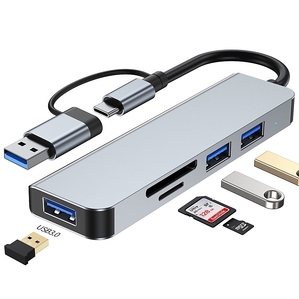 Zeus 5 in 1 USB HUB Type C High Speed USB 3.0 Ports SD/TF Memory Card ...