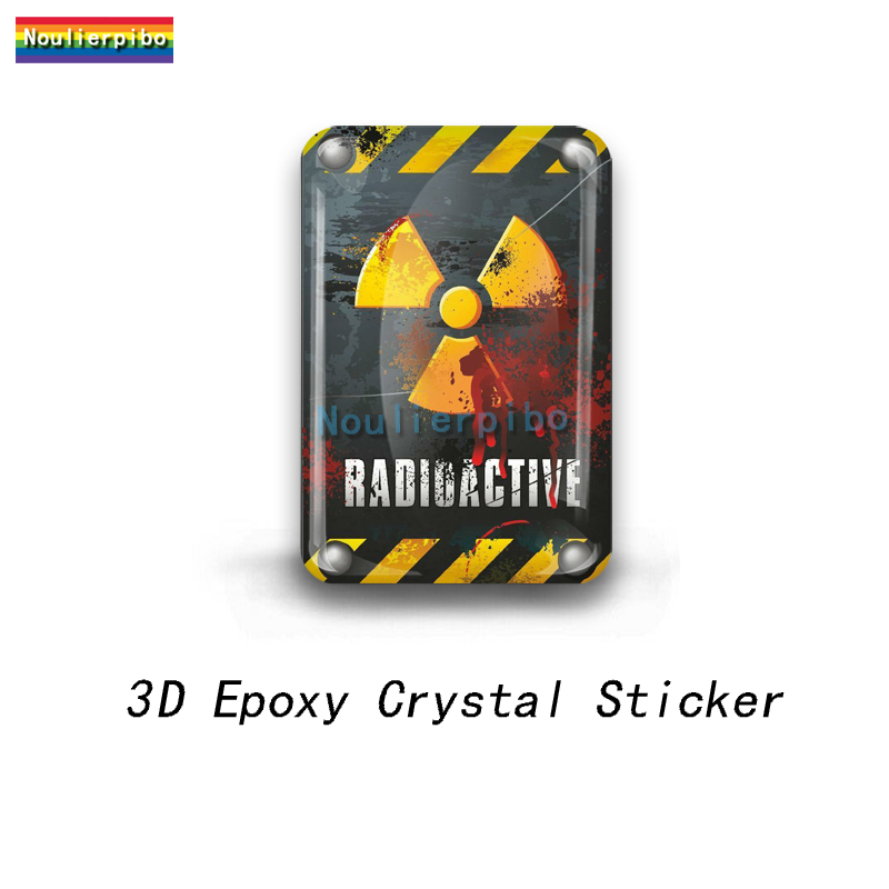 3d Stereo Exquisite Dome Epoxy Resin Car Sticker Danger Radioactive ...