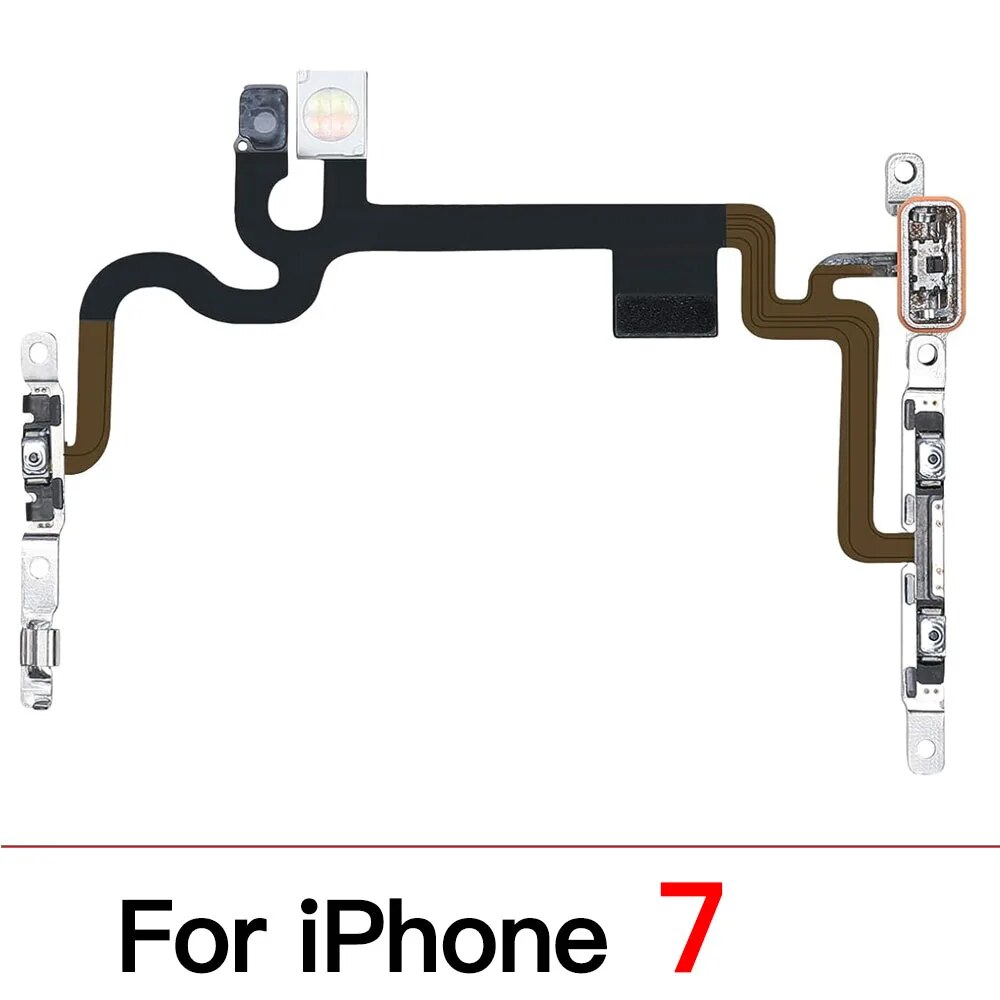 Power Volume Button Silent Switch Flex Cable With Metal Bracket Installed Replacement For iPhone ...