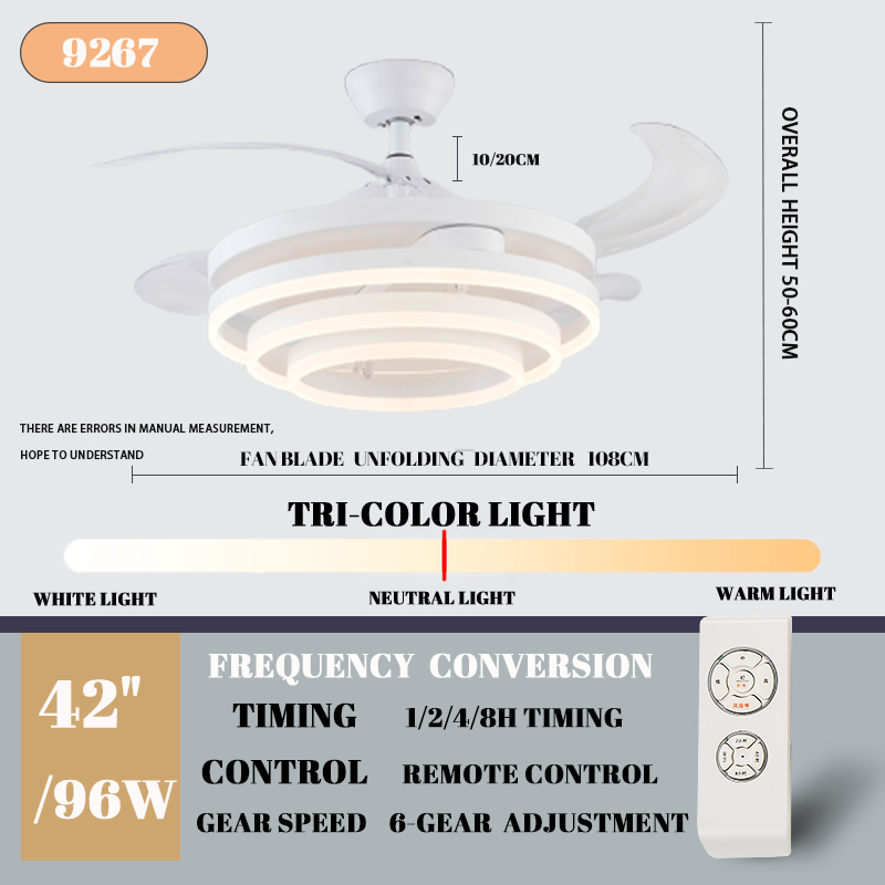 CHNT Luxury Ceiling Fan With Light Remote Control Chic Chandelier Fan ...