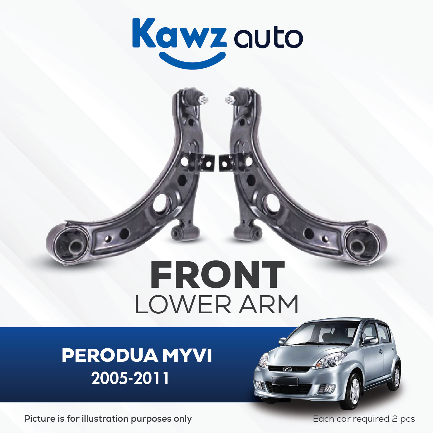 KAWZ PERODUA MYVI (2005-2011) FRONT LOWER ARM - [PAIR] | Lazada