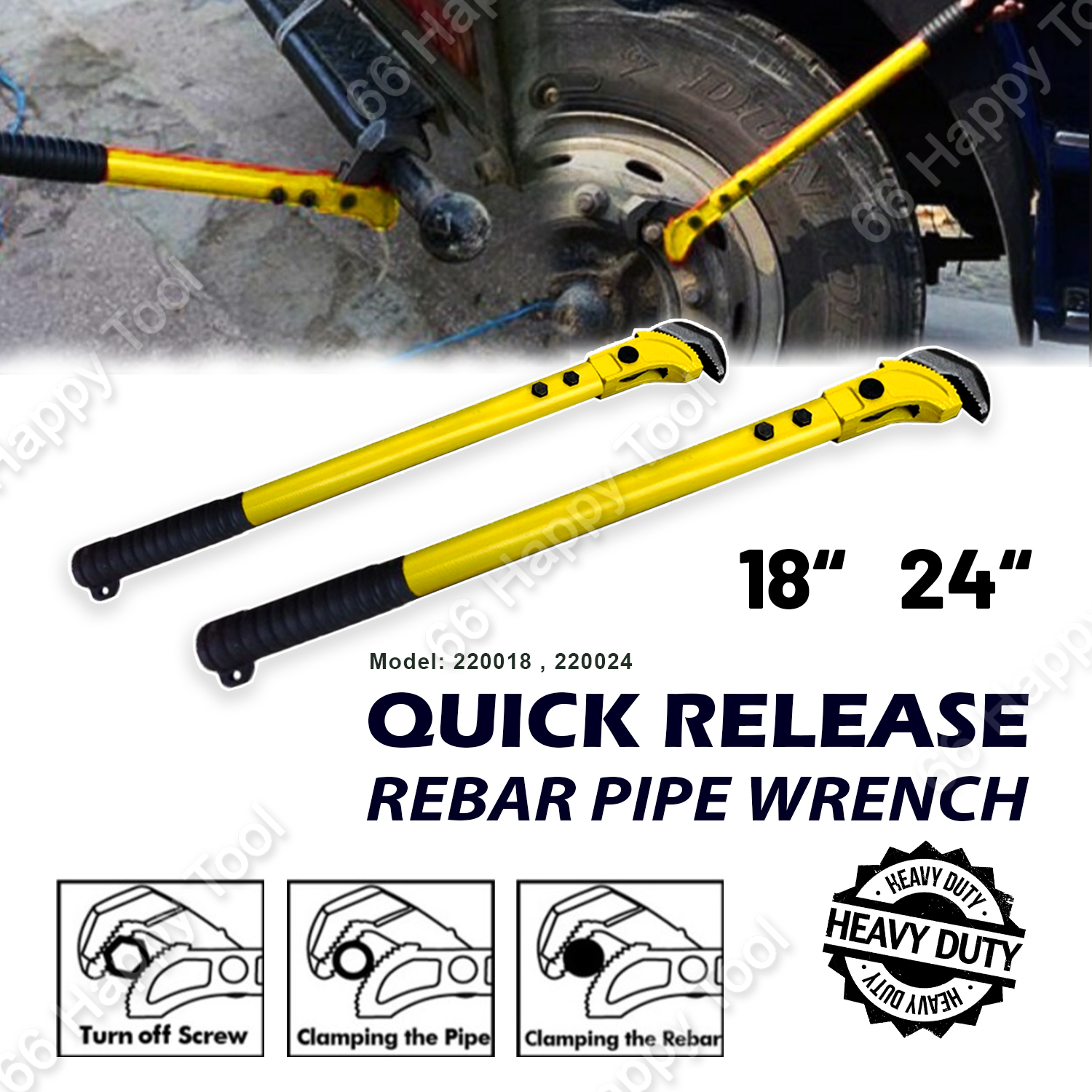 18" / 24" Ratchet Quick Wrench Rebar Pipe Wrench Multifunction Bender ...