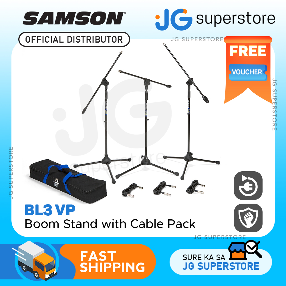 Samson BL3 VP Ultra Light Microphone Boom Stand and Cable (3-Pack) for ...
