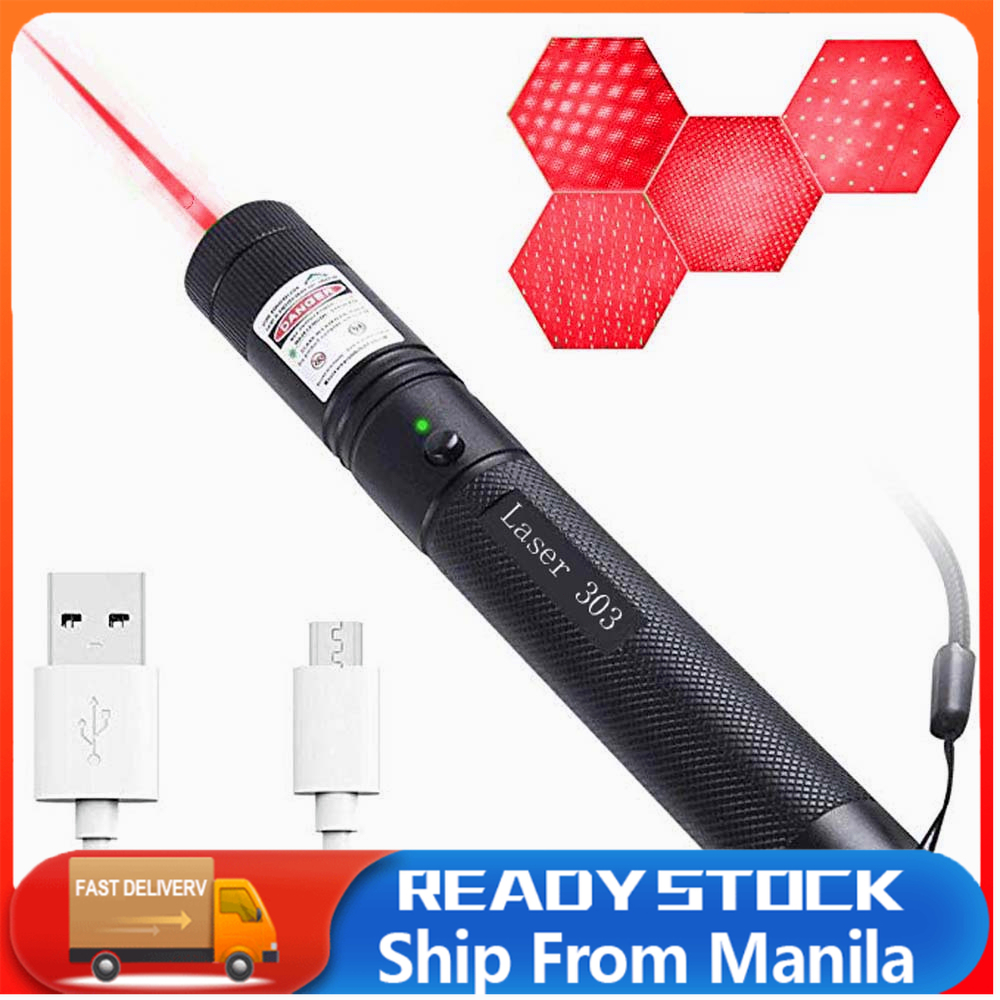 USB Rechargeable GREEN LASER Pointers 532nm 10000m High Power Laser 303 Laser Flashlight | Lazada PH