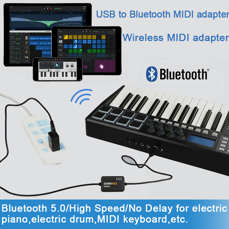 Doremidi Music Editor Wireless Bluetooth MIDI Adapter MIDI Adapter MIDI-USB To Wireless ...