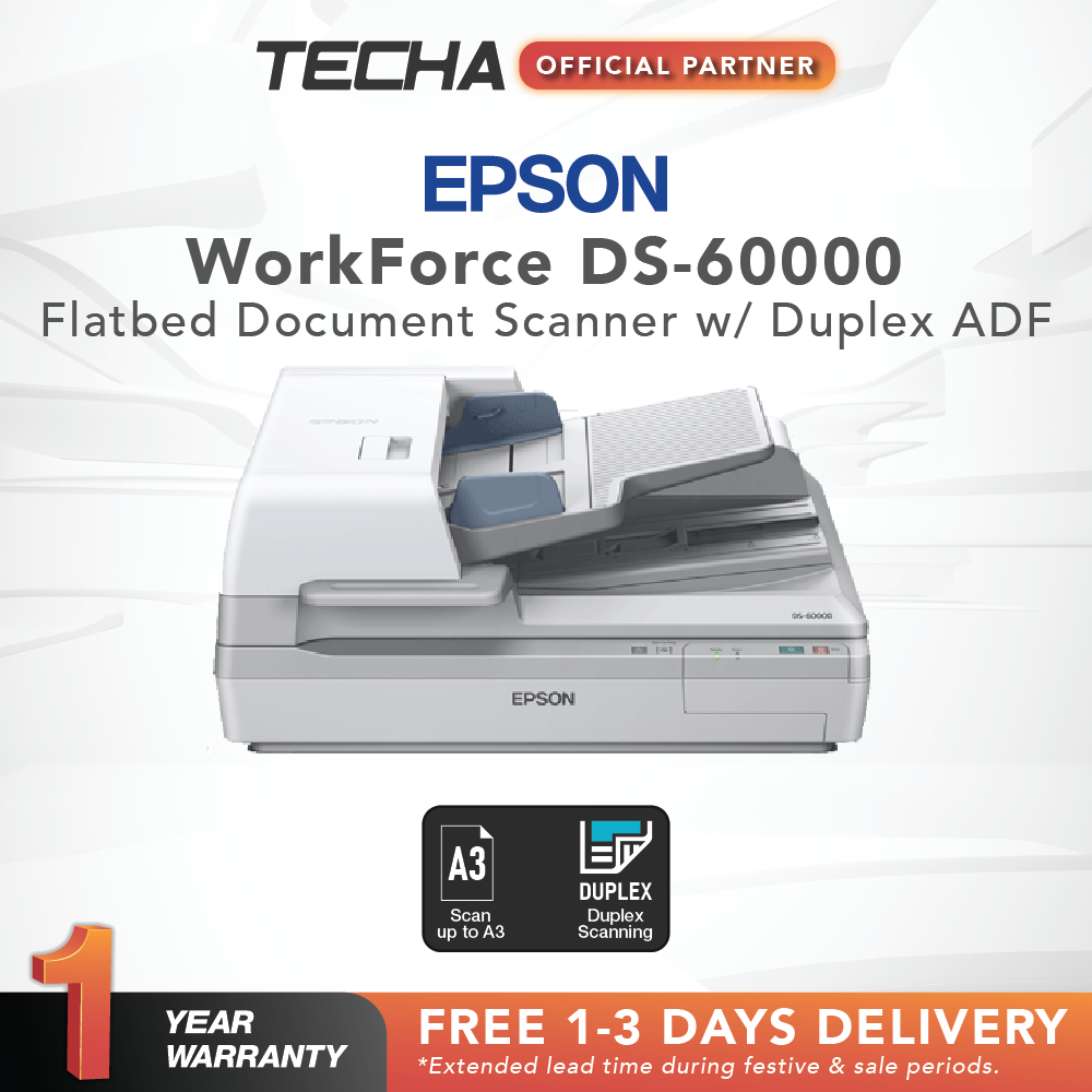 Epson WorkForce DS-60000 | A3 Flatbed Document | Duplex ADF | Scanner ...