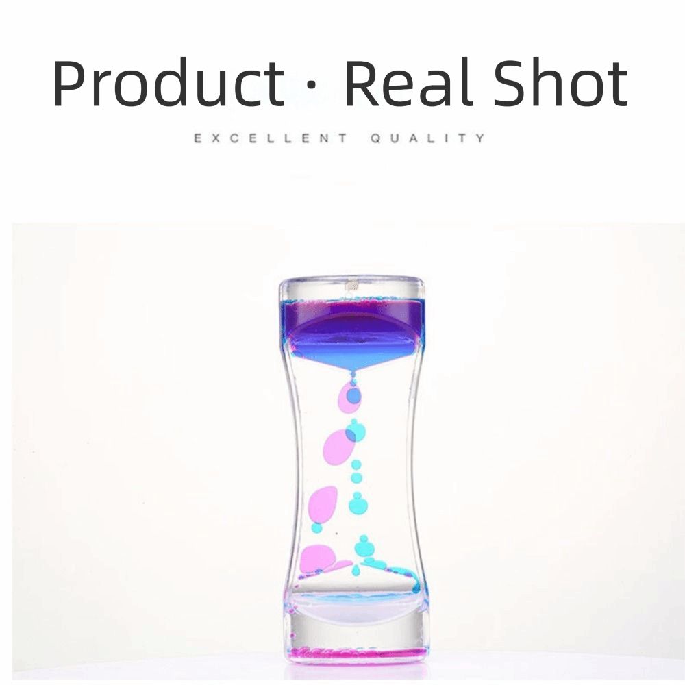 Fidget Toy Double Colors Oil Hourglass Timer Creative Acrylic Floating ...