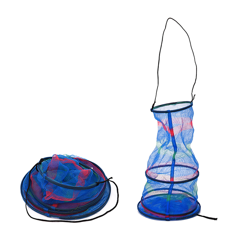 Portable Fishing Net 3 Layer Round Folding Mesh Trap Fish Basket ...