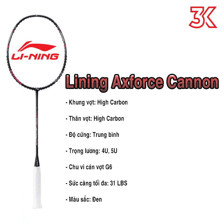 Vợt Cầu Lông Lining Axforce Cannon nội địa 1 khung vợt 1 túi Chính hãng ...