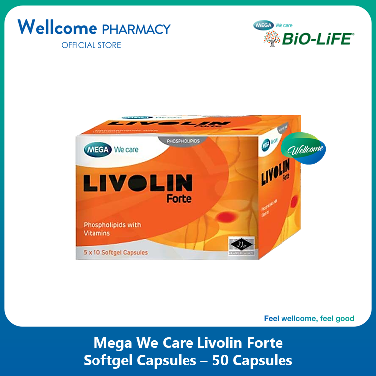 Mega Livolin Forte Phospholipids With Vitamin Softgel Capsules - 2 x 50 ...