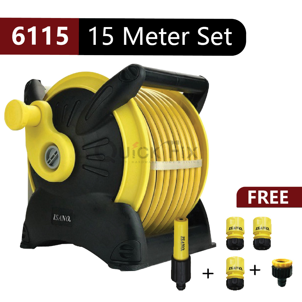 ⭐READY STOCK⭐ QuickFix NEW ISANO Water Hose Reel Roller 15m 20m Wall ...