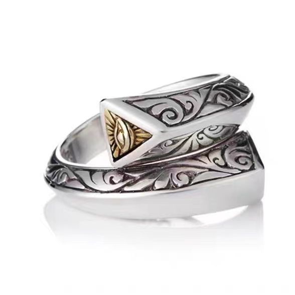 Must-have】Vintage Eye of God Series Spiral Live Ring Men's Fashionable ...